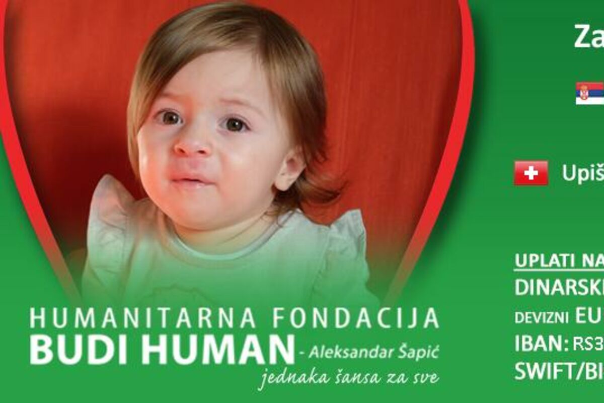 Humanitarna fondacija Budi Human prikuplja novčana sredstva za Aniku Manić