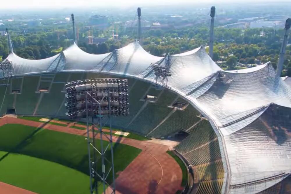 The roof of the Olympic Stadium in Munich on the list of famous buildings