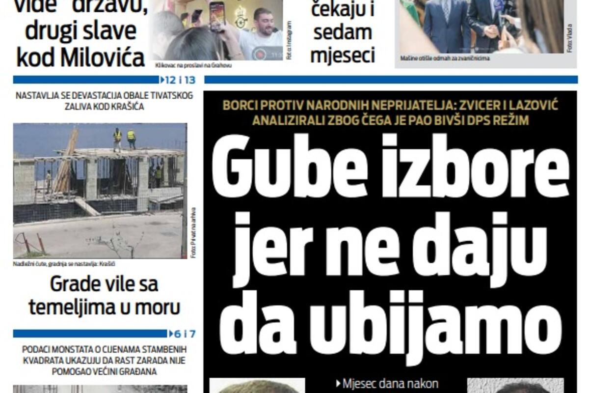 Naslovna strana "Vijesti" za 23. maj 2025.